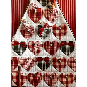 Patchwork Advent Calendar Tree Sewing Pattern – 25 Heart Pockets for ...