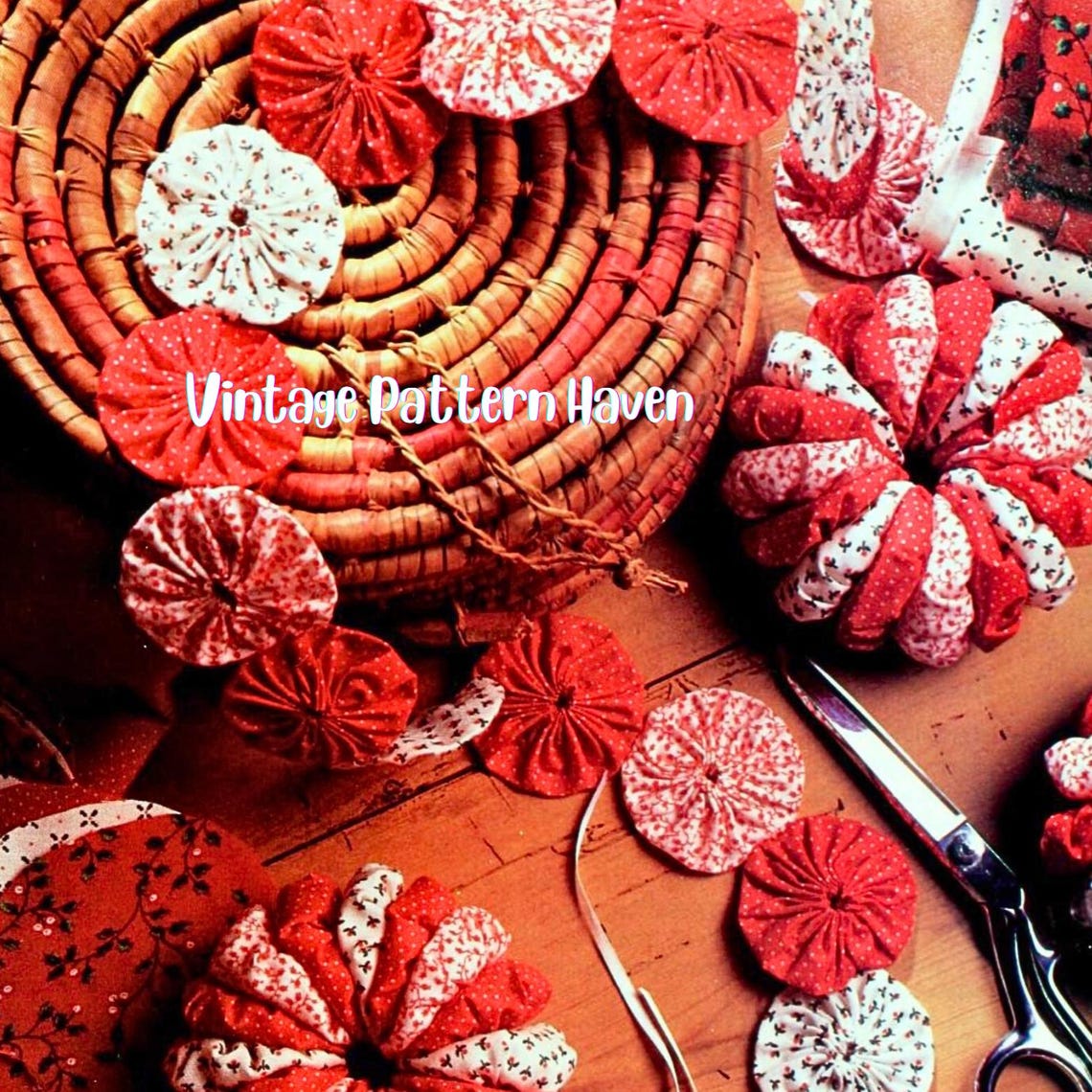Yo-yo Ornament Sewing Pattern | Easy Vintage Christmas Craft ...