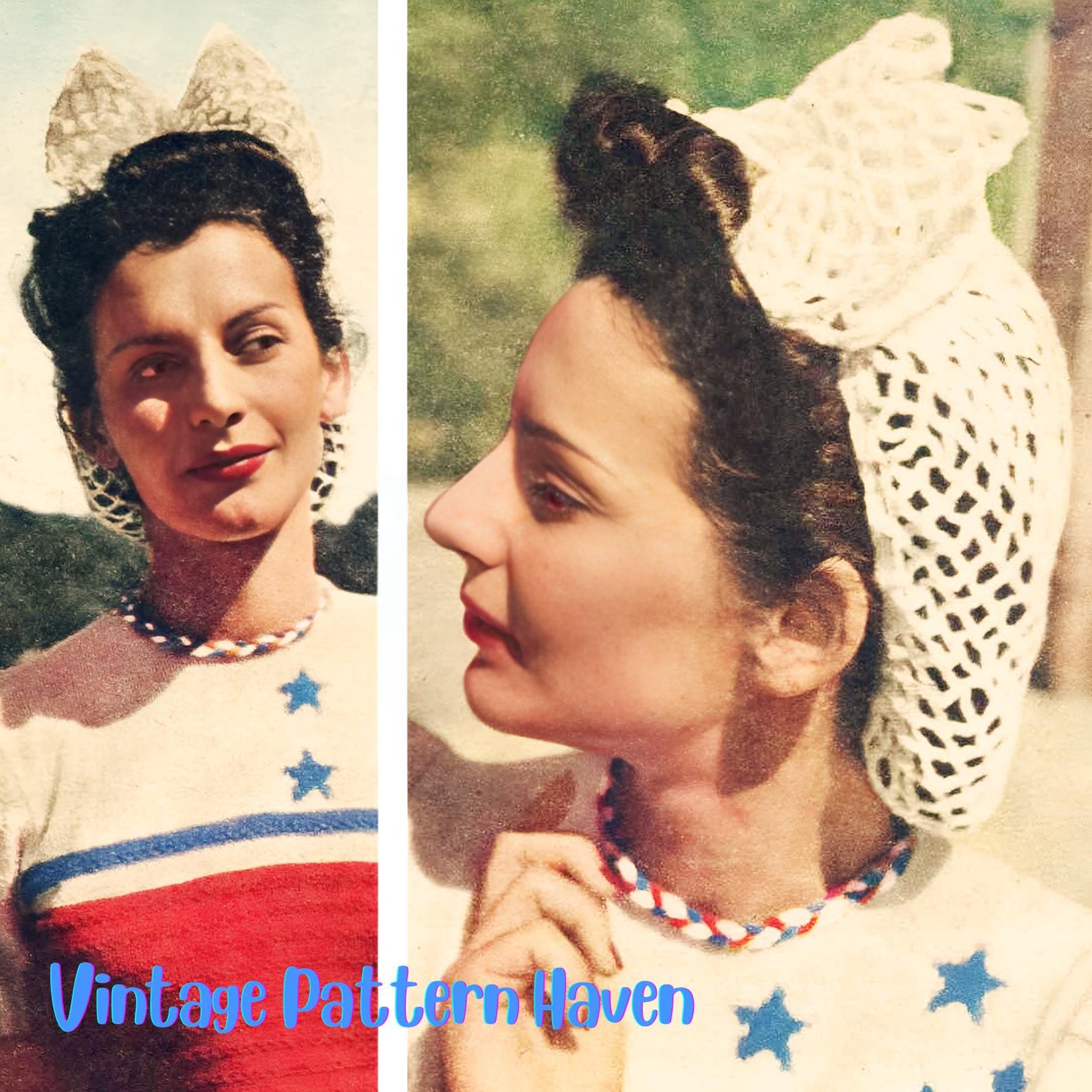 Vintage 1940s Crochet Snood Pattern PDF – Quick Easy Hair Net With XL ...