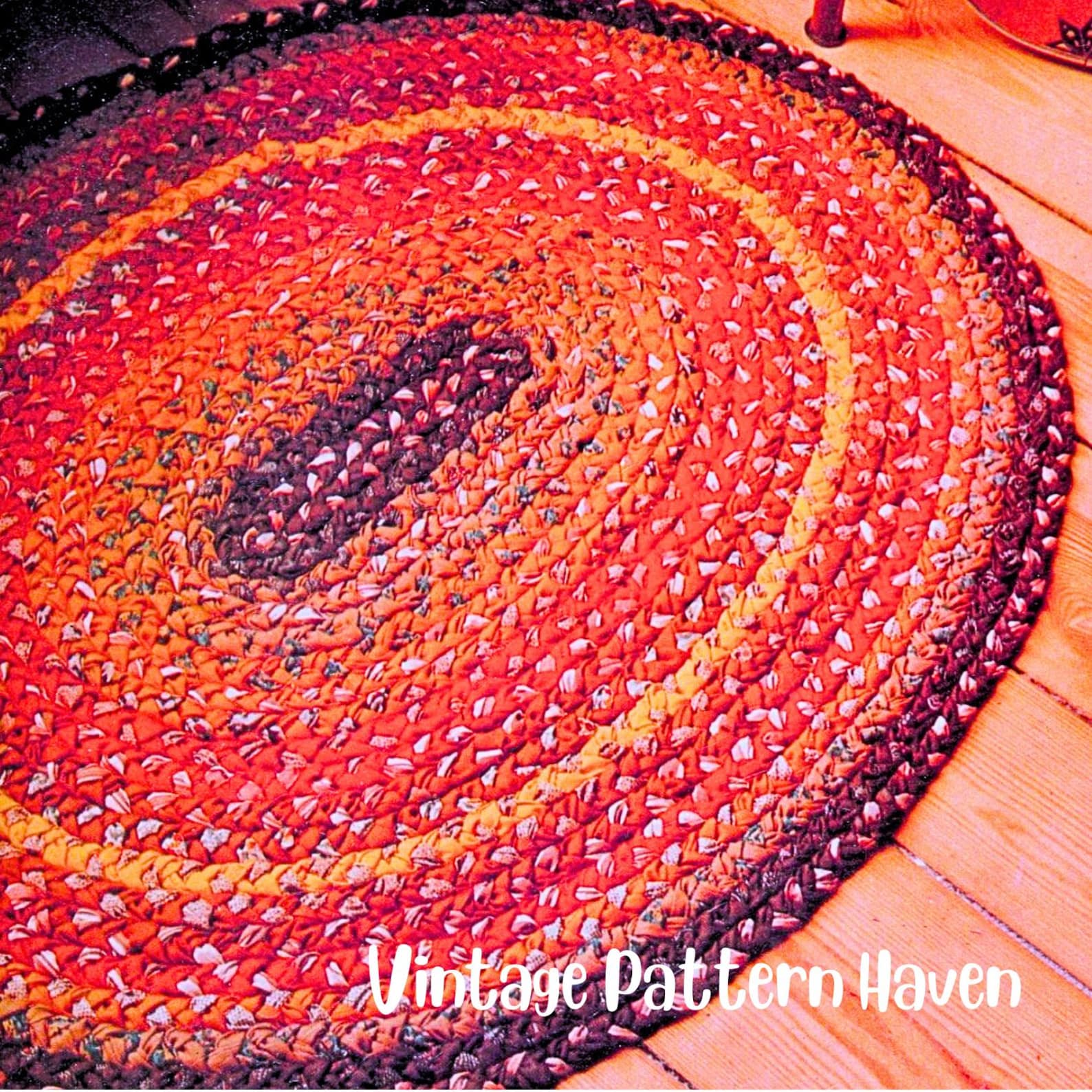 Vintage 1970s Braided Rug Pattern | Easy Upcycled Fabric Rug DIY ...