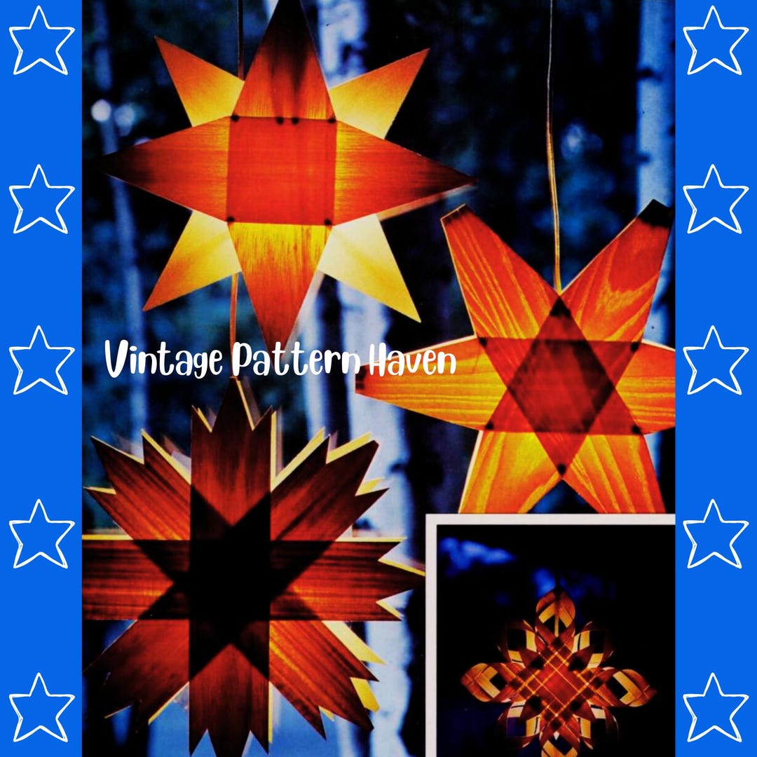 Scandinavian Wooden Star Light PDF – Rustic Christmas Window Ornament ...