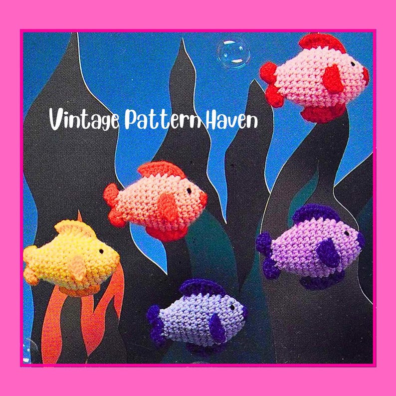 Vintage Crochet Fish Pattern – Cute Amigurumi Fish DIY, Quick Beginner ...