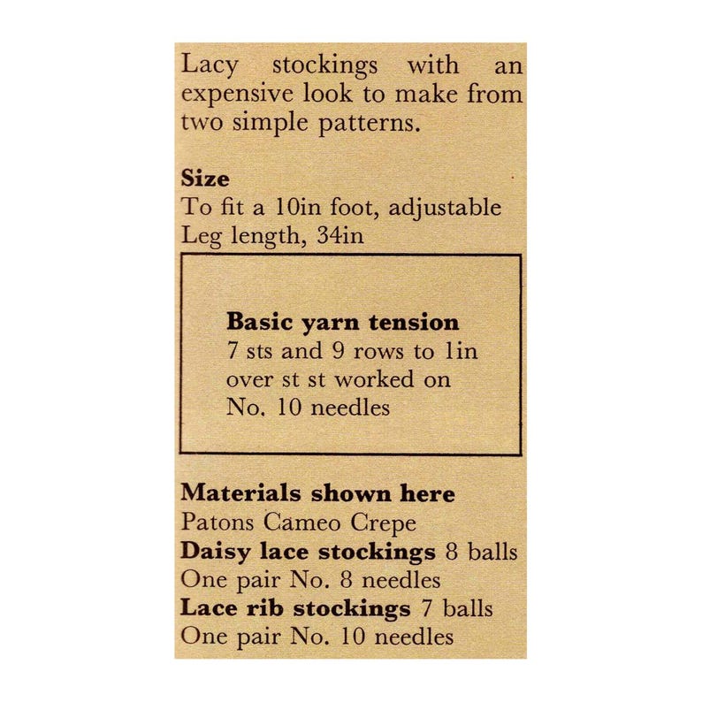 Vintage Lace Stockings Knitting Pattern | 70s Retro Lacy Winter Legwear ...