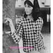 Vintage 60s Dogtooth Check Jacket Knitting Pattern – Stylish Collarless ...