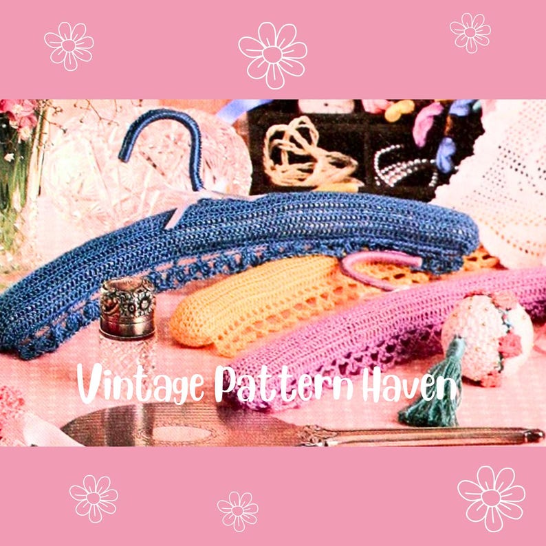 Vintage Crochet Hanger Covers Pattern | Retro Coat Hanger Cover | DIY ...