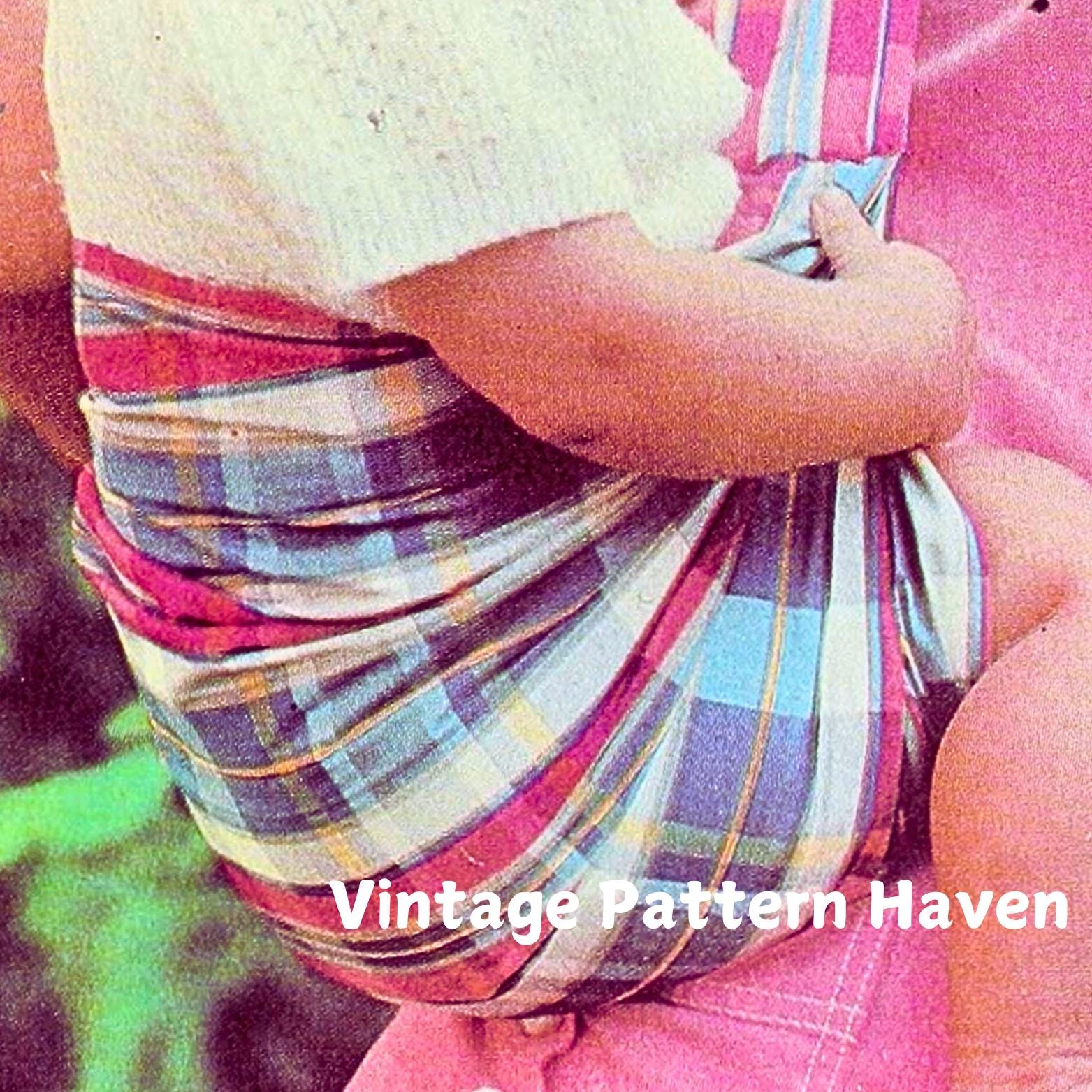 1970s Baby Sling Sewing Pattern PDF – Vintage Adjustable Baby Carrier ...