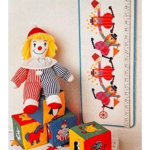 Vintage Clown Height Chart Cross Stitch Pattern PDF Fun Retro Kids ...