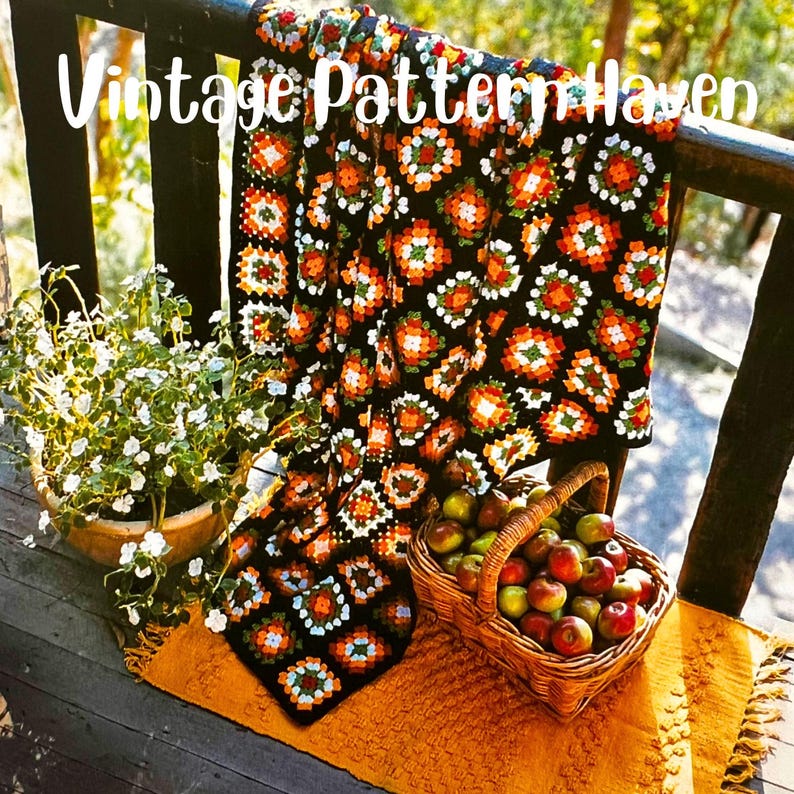 Vintage Granny Square Rug Crochet Pattern – 1980s Classic Tutorial ...