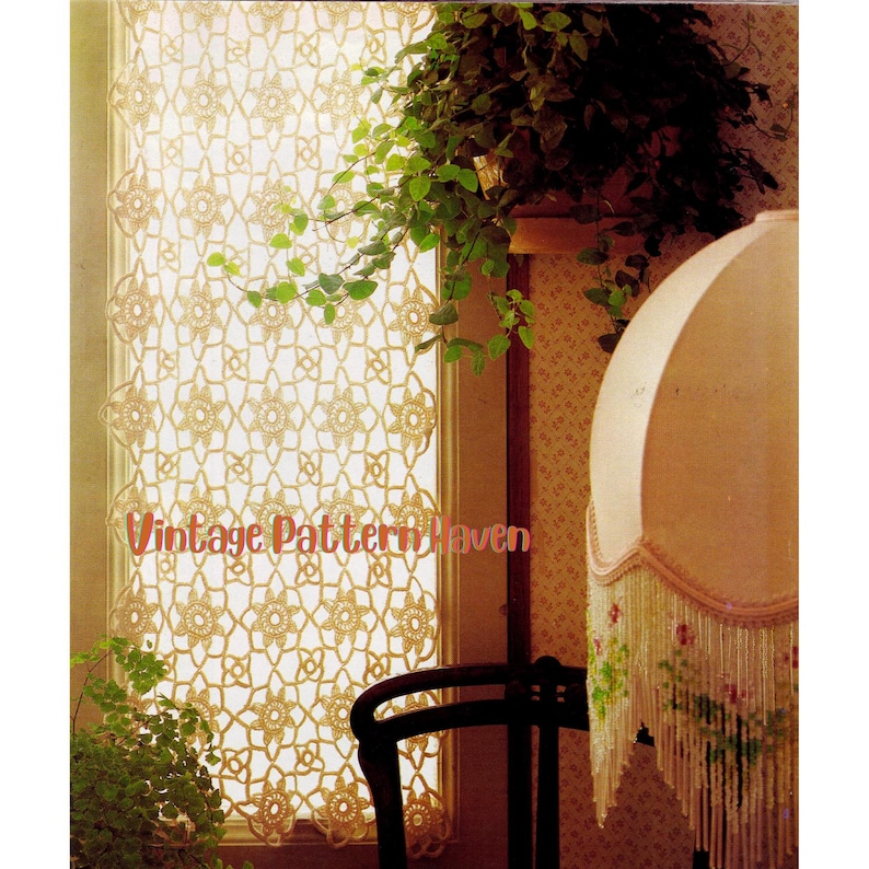 Vintage Crochet Café Curtain Pattern – Delicate Floral Motifs ...