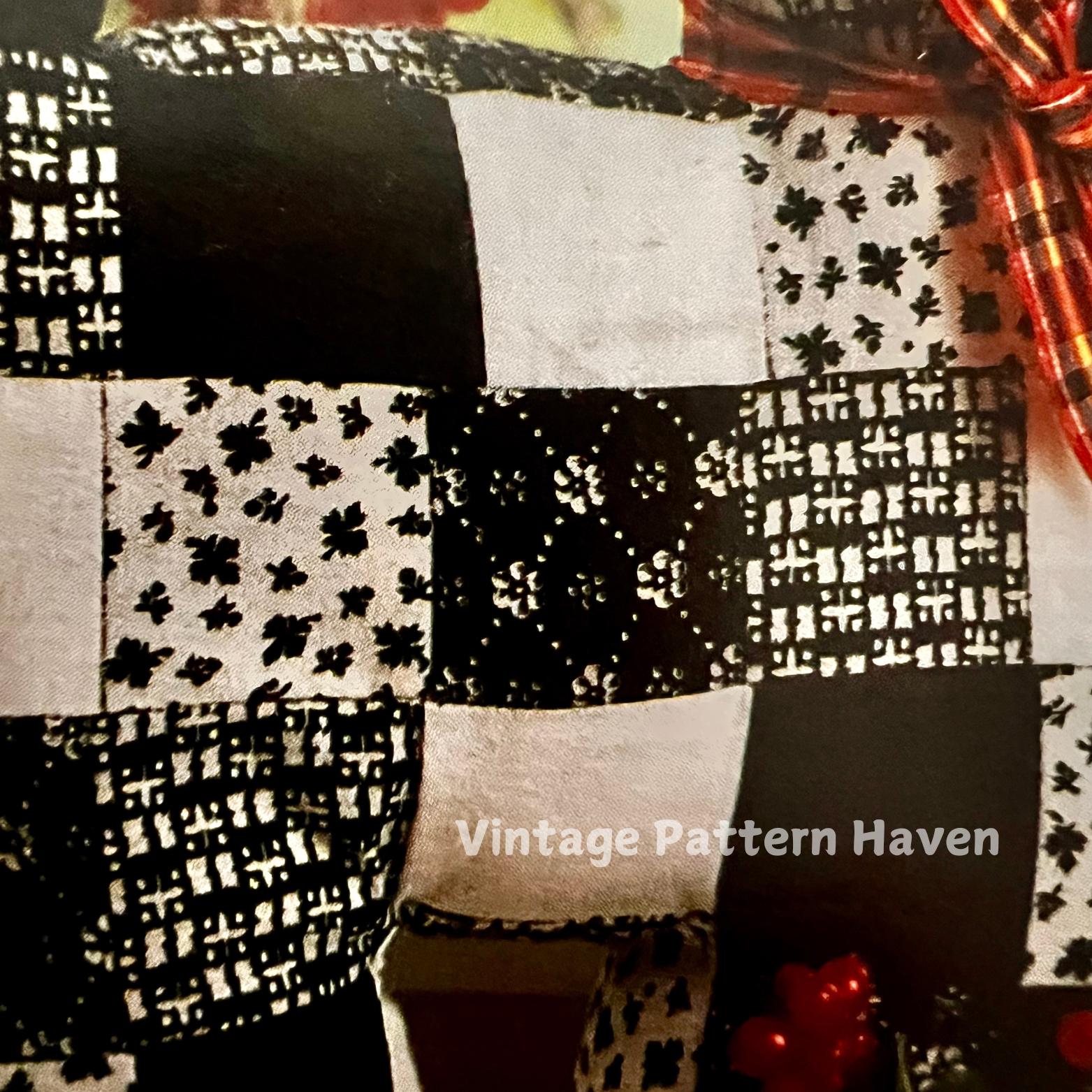 Vintage Scottie Dog Patchwork Pattern - 90s Retro DIY Cushion, Toy or ...