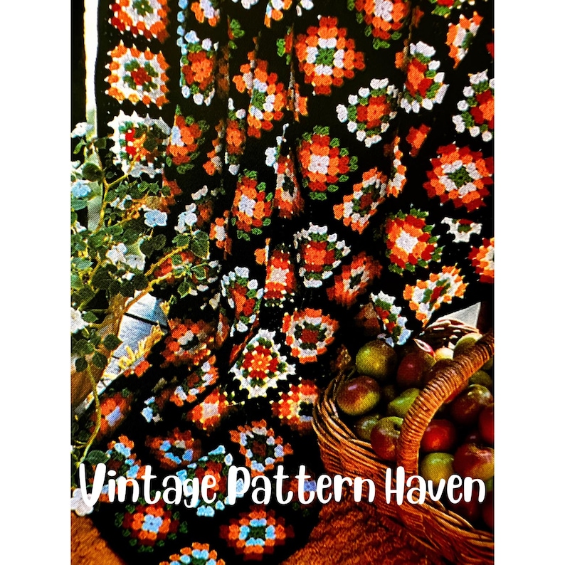 Vintage Granny Square Rug Crochet Pattern – 1980s Classic Tutorial ...
