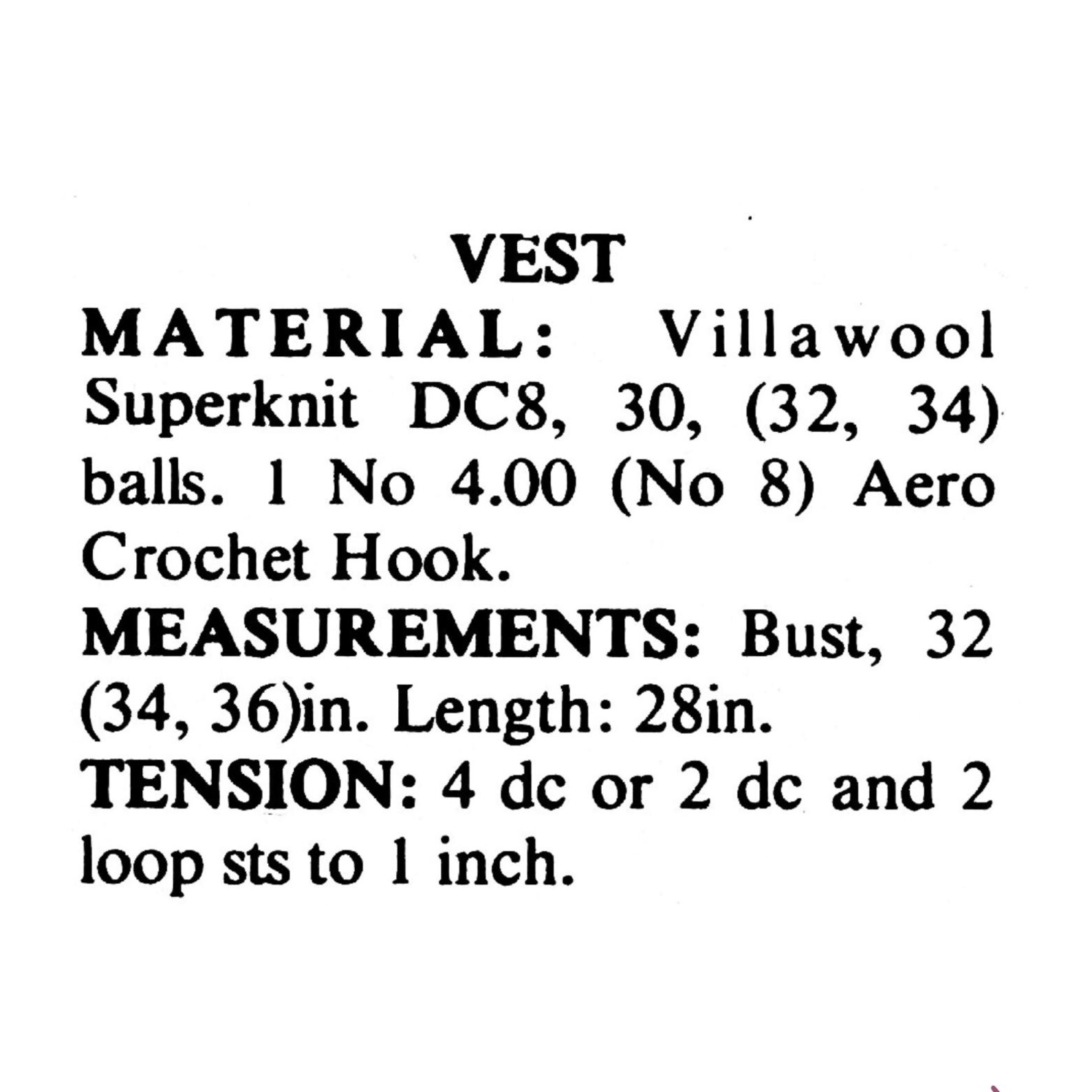 1970s Looped Crochet Vest Pattern PDF – Funky Retro Waistcoat ...