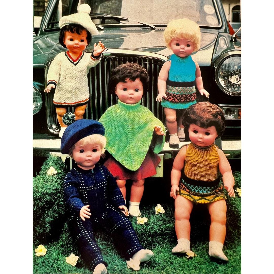 1970s Dolls' Clothes Knitting Pattern PDF Vintage 1970s Designs ...