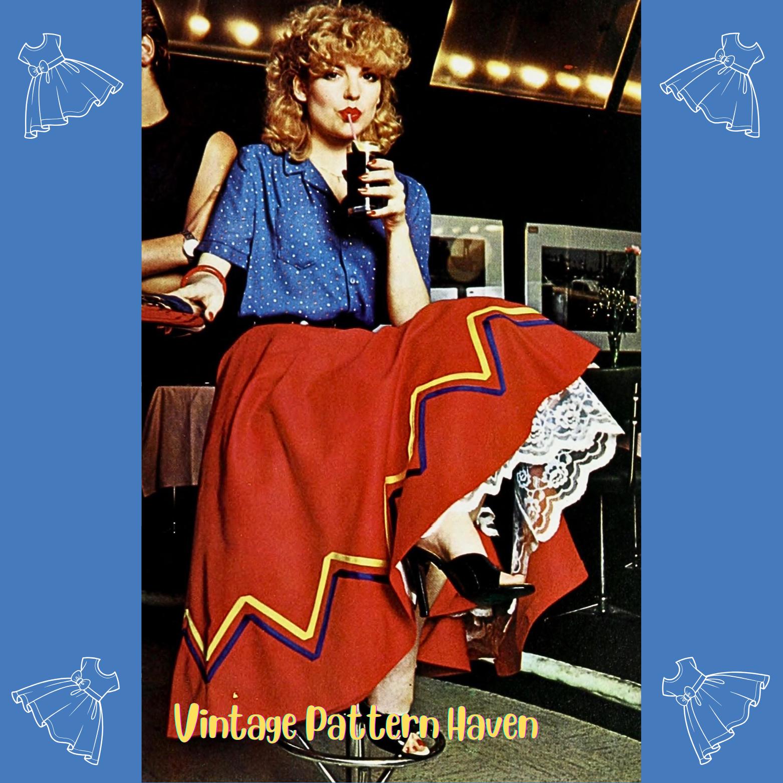 Vintage Swing Skirt Sewing Pattern – Easy Circular Skirt for Beginners ...