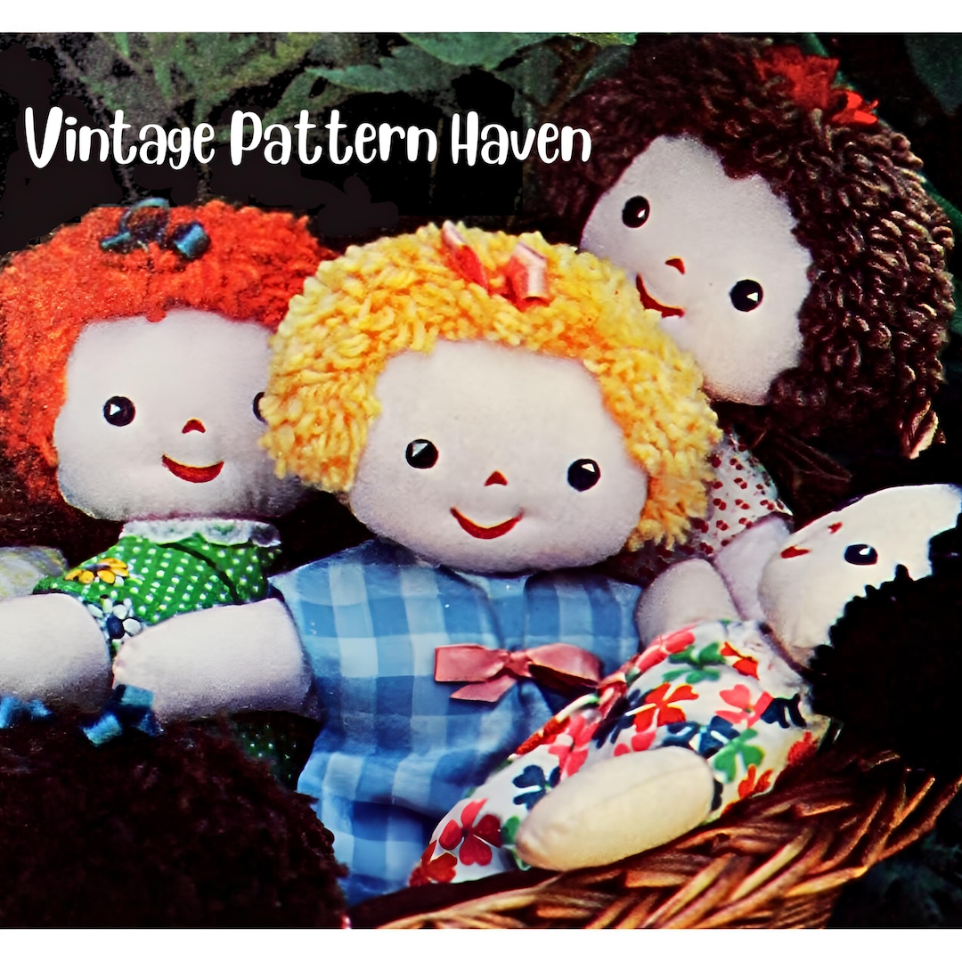Vintage Rag Doll Sewing Pattern PDF – Make 13