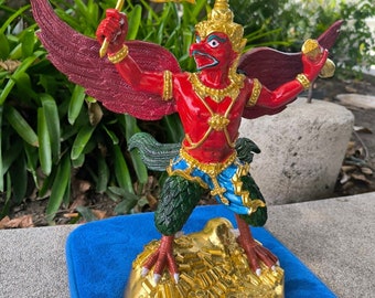The Red Thai Garuda Statue - Etsy