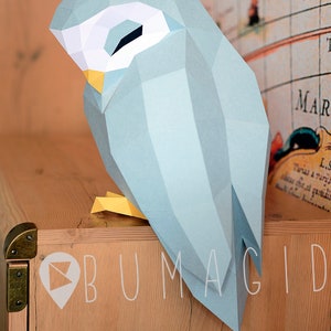 Owl Model Owl Low Poly Owl Sculpture Owl Paper Papercraft Kit DIY 3D ...