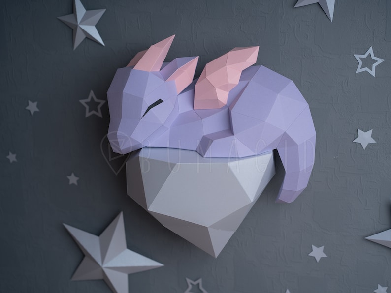 Soothing Sleeping Dragon PDF Template Craft Your Own Mythical Creature ...