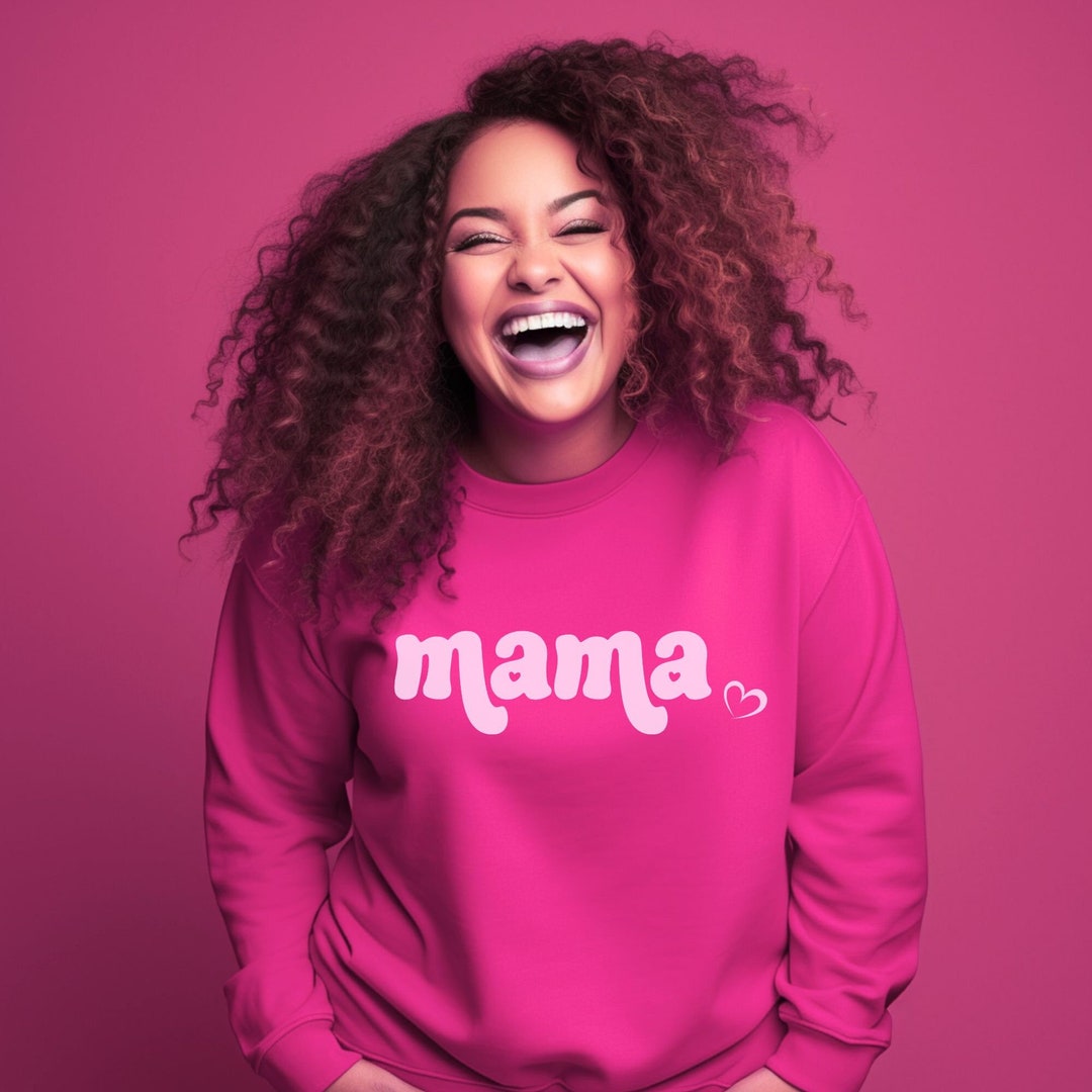 Retro Mama Sweater - Hot Pink Sweater - Mama Sweatshirt - Pregnancy ...