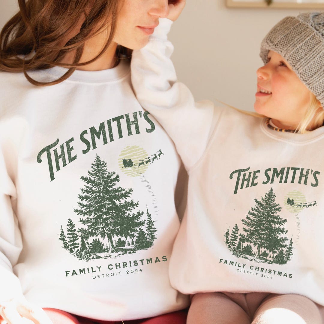 Personalized Family Christmas Sweater – Custom Name Holiday Sweatshirt ...