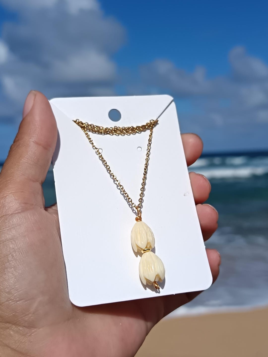 Pikake Flower Necklace: Hawaiian Island Jewelry, Sea Lover Gift ...