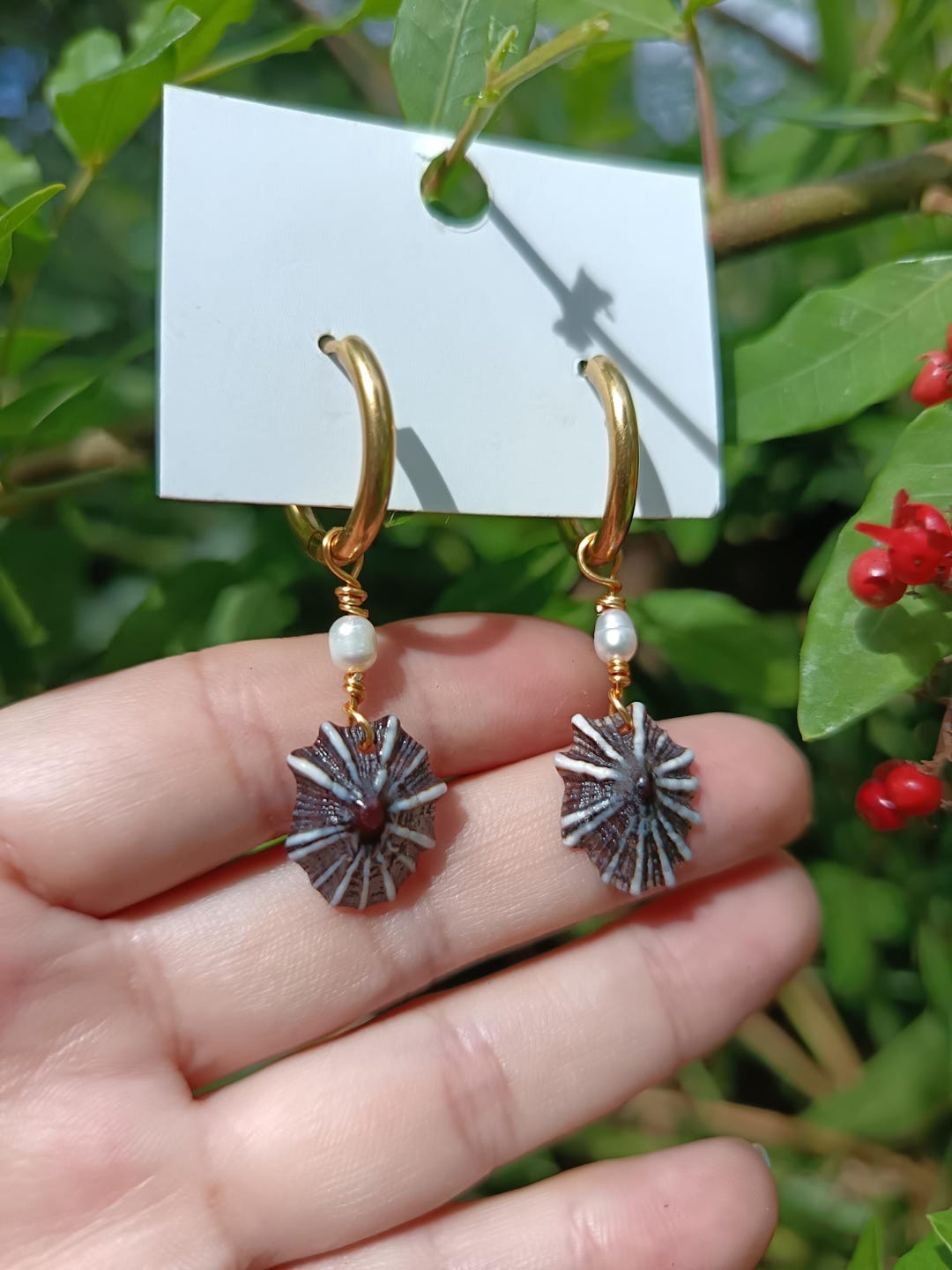Opihi Awa Shell and Freshwater Pearl Earrings I Unique Gift for Her I ...