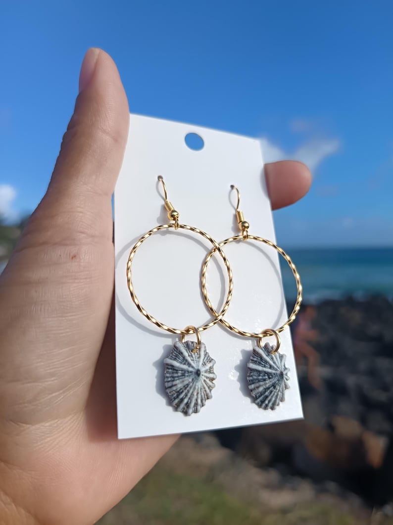Opihi Awa Shell Hoop Earrings I Unique Gift for Her I Unique Gift I ...
