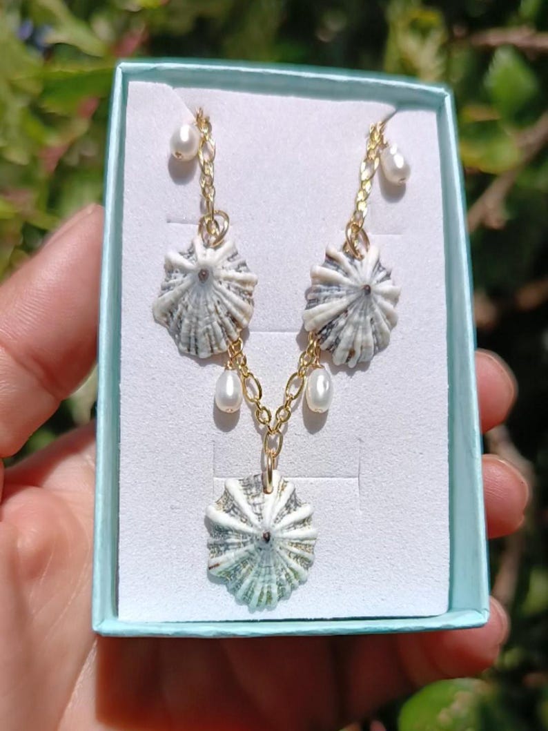 14K Gold Filled Opihi Shell and Freshwater Pearl Necklace: Handmade ...
