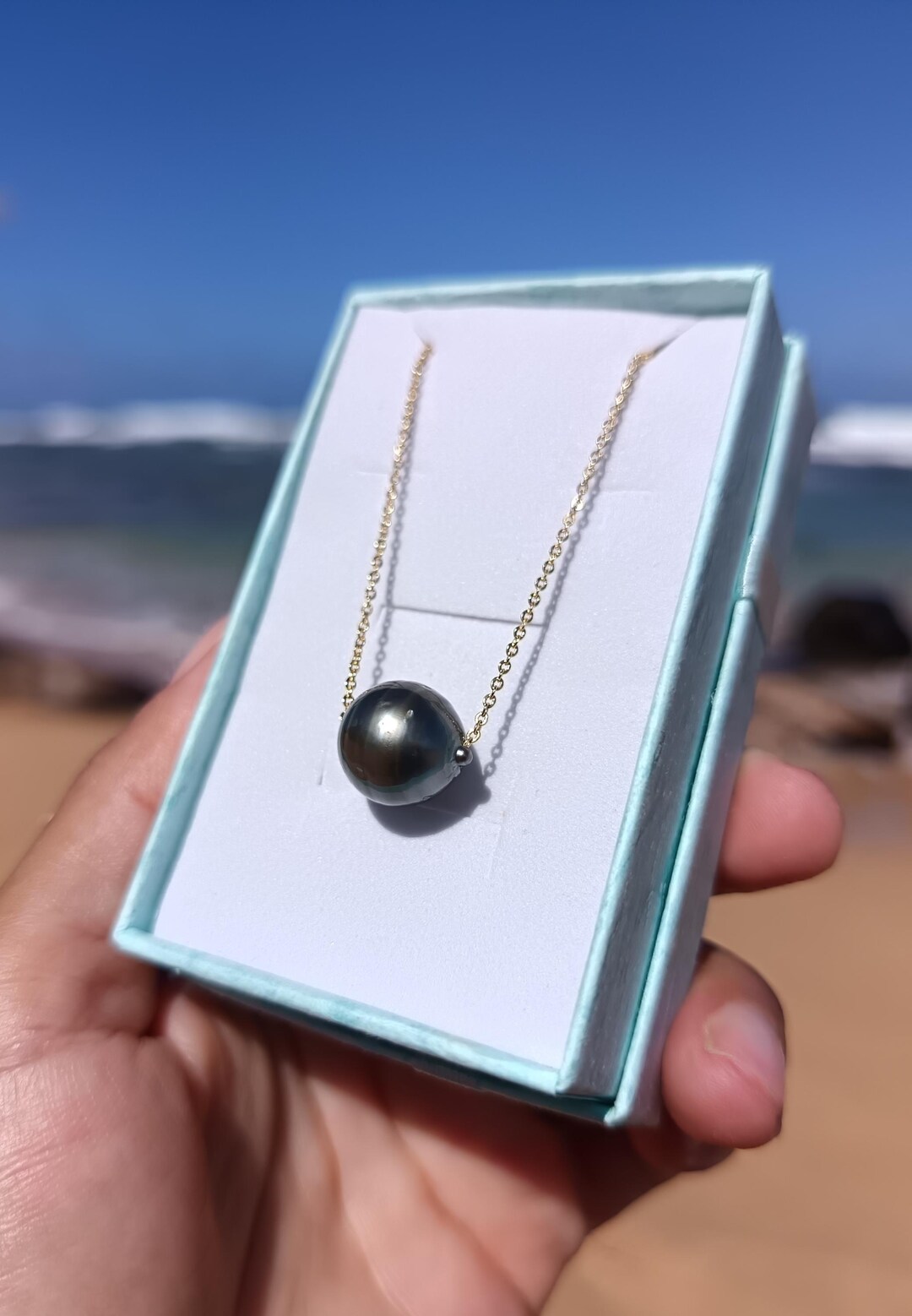 Tahitian Pearl Necklace: 14K Gold Filled Chain, Hawaiian Jewelry - Etsy