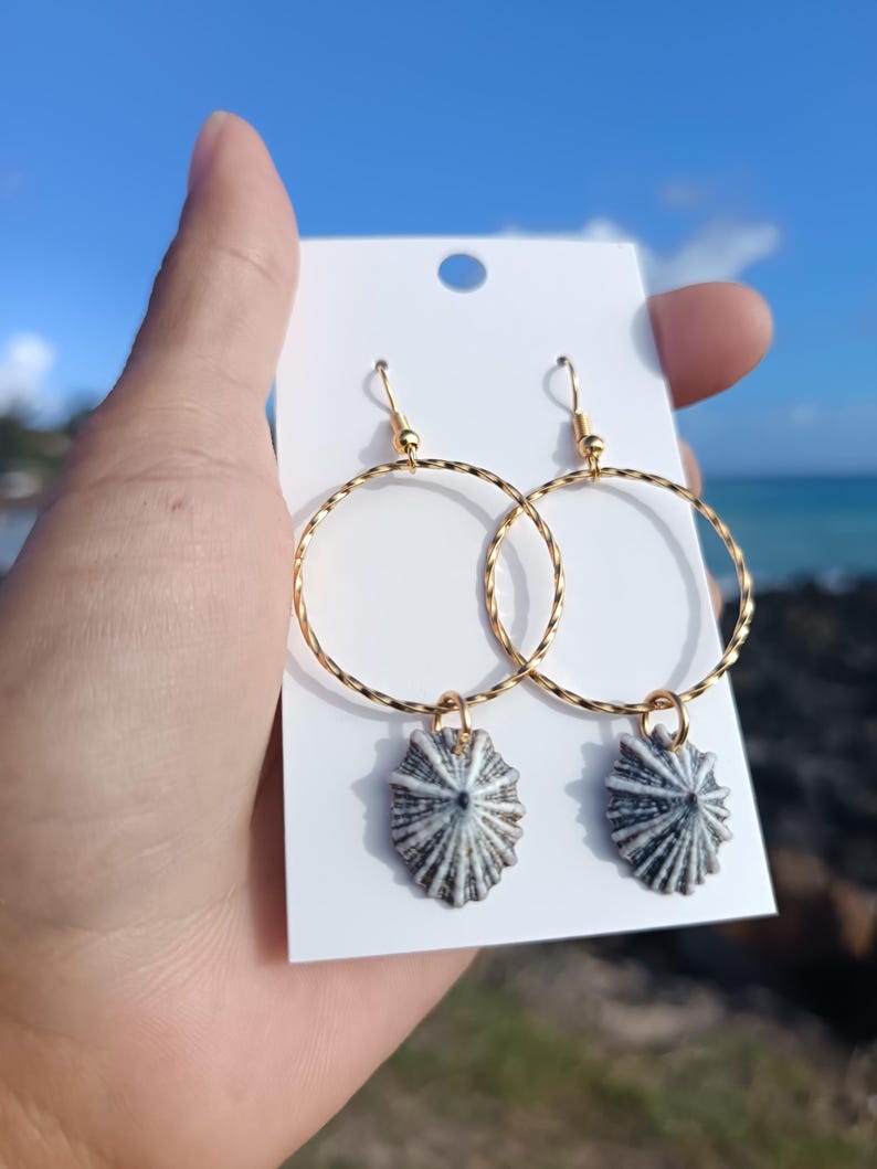 Opihi Awa Shell Hoop Earrings I Unique Gift for Her I Unique Gift I ...