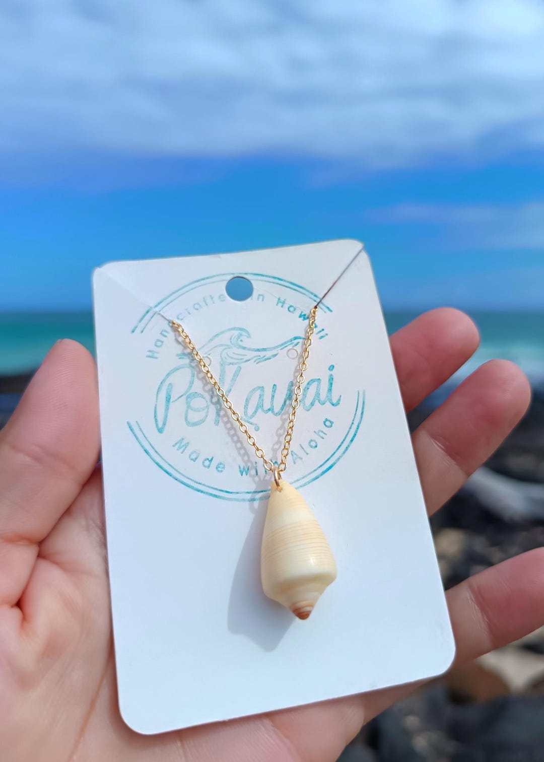 Kauai Tiny Oak Cone Shell Necklace I 14k Gold Plated I Unique Gift for ...