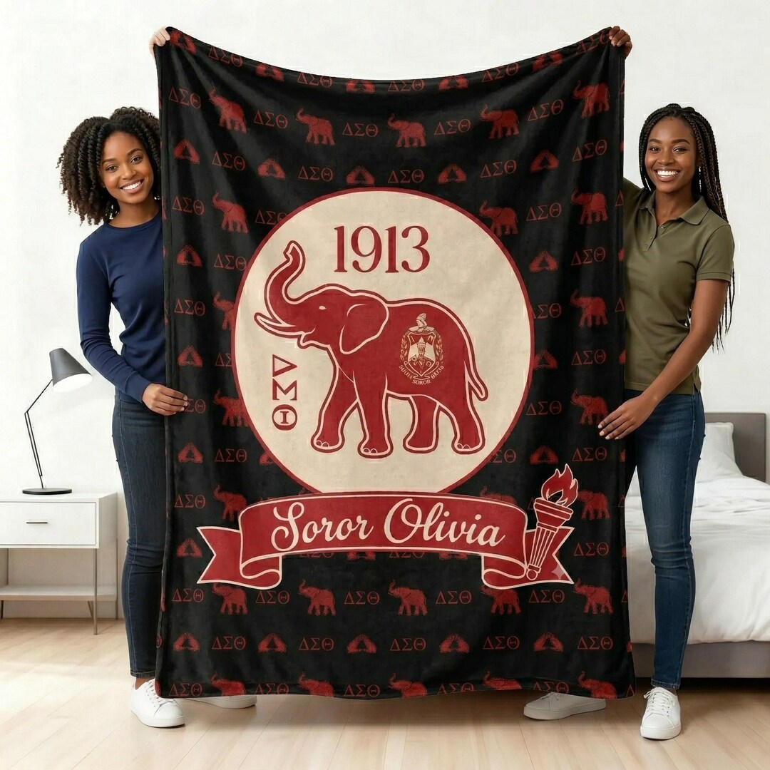 Personalized Delta Sigma Theta Blanket, DST Elephant Sorority Merch ...