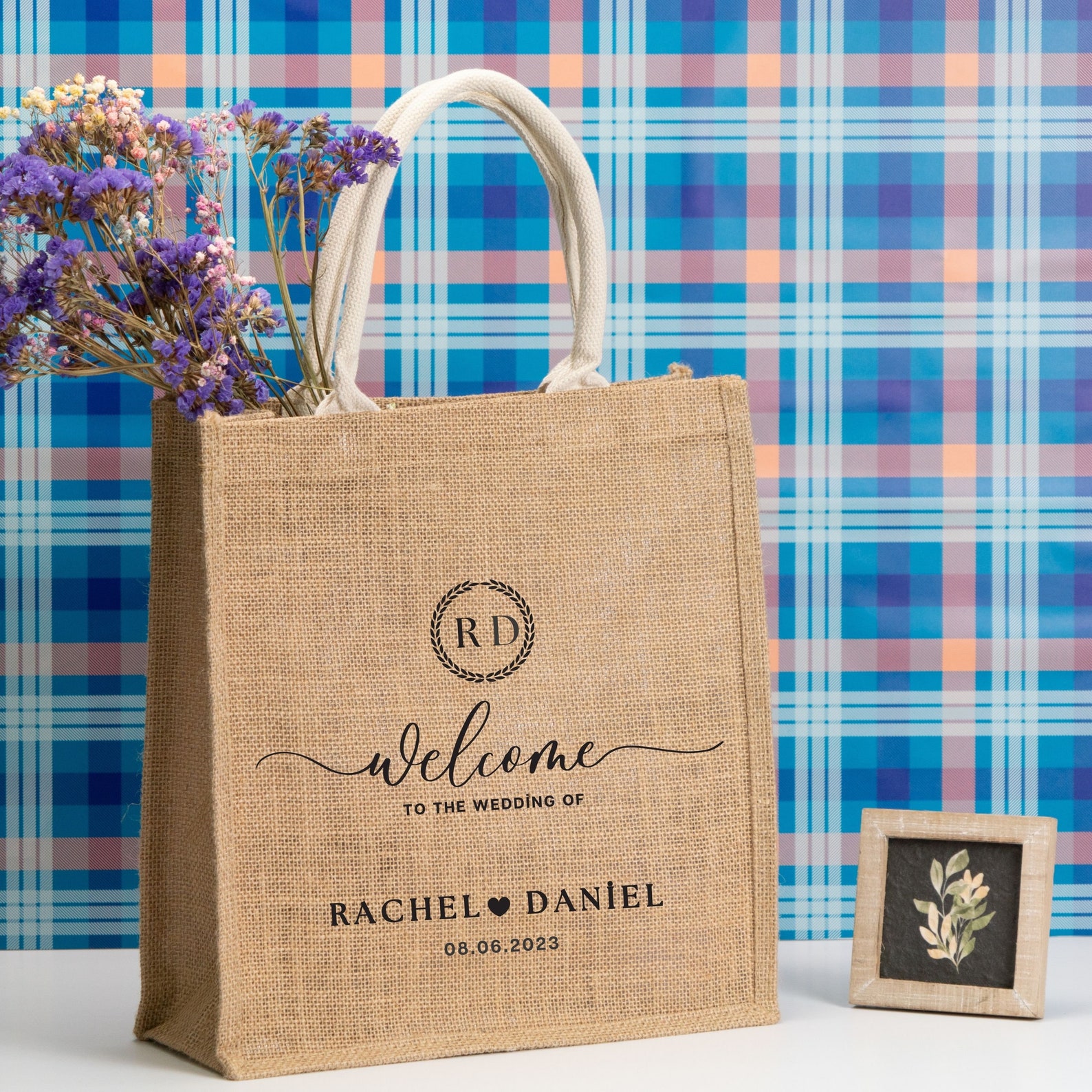 Personalized Welcome Wedding Rustic Jute Tote Bags – Bulk Wedding ...