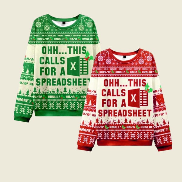 Excel Spreadsheet Sweater - Etsy