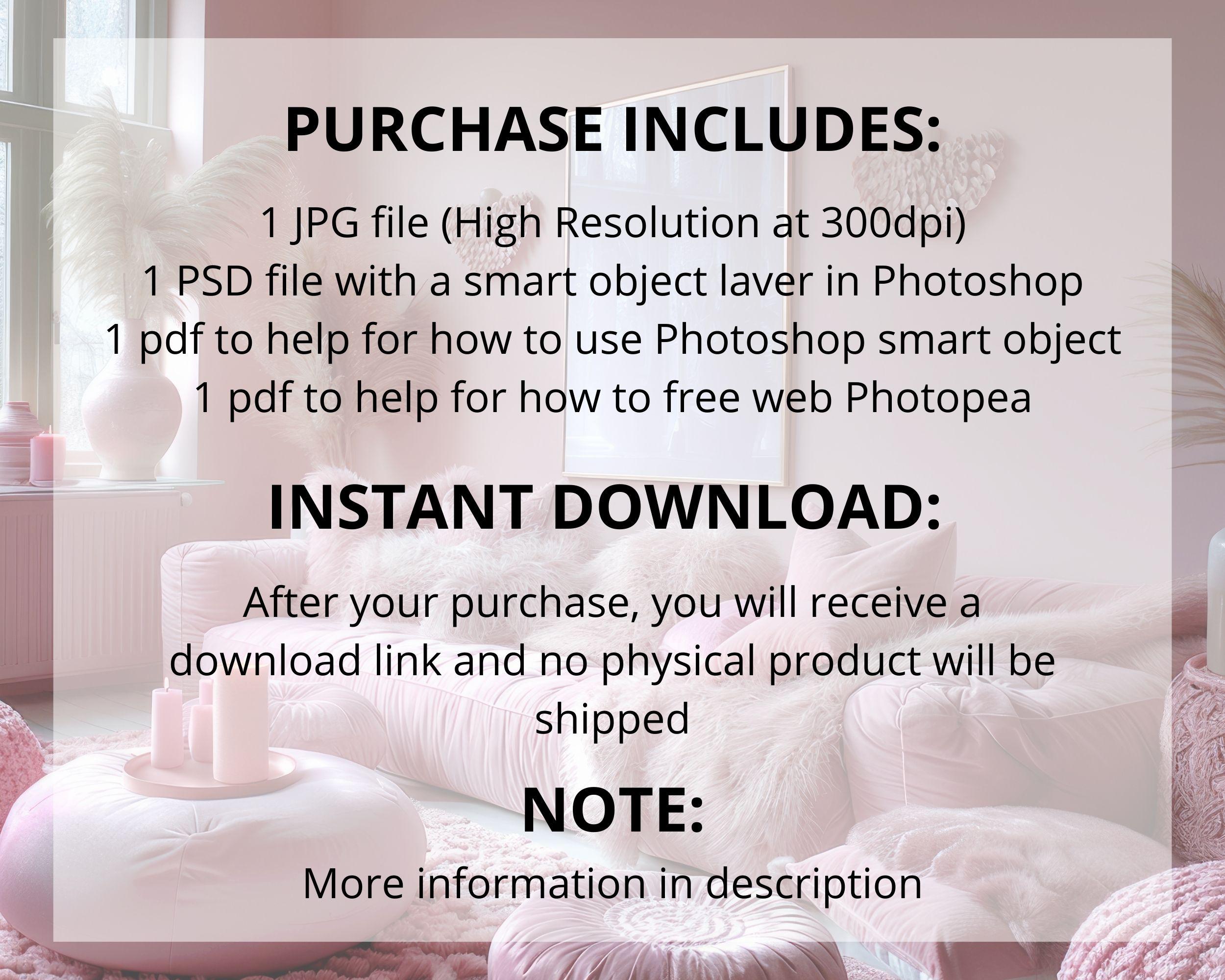 Preppy Pink Frame Mockup, Feminine Poster Mockup With Glass Reflection ...