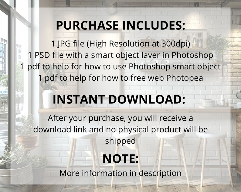 Coffee Shop Frame Mockup for Art, Minimal Wood Framed Canvas Mockup ...