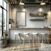 Coffee Shop Frame Mockup for Art, Minimal Wood Framed Canvas Mockup ...