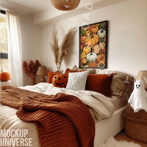 Fall & Halloween Frame Mockups Bundle, Autumn Wall Art Mockup Set ...
