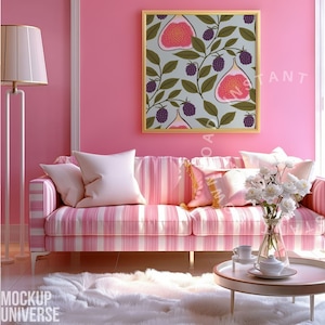 Pink Preppy Frame Mockup Bundle, Girly Poster Mock Up, Feminine Wall ...