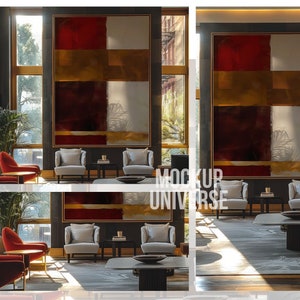 Luxury Hotel Lobby Wall Art Frame Mockup, Extra Large Vertical Frame ...