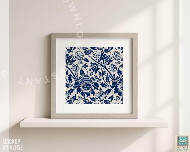 Square Wood Frame Mockup, Simple Wall Art Template PSD, Minimalist ...