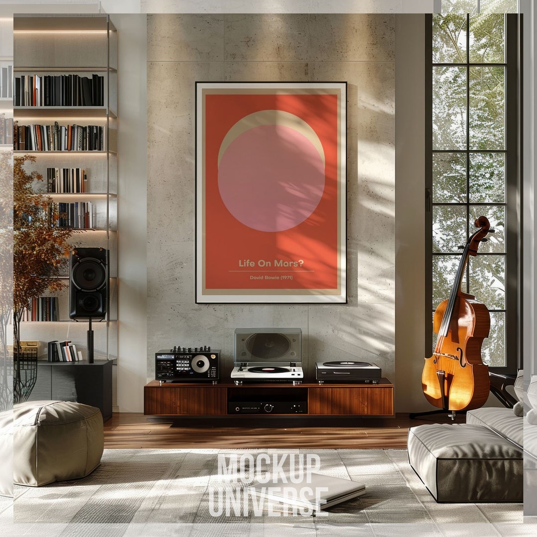 Musician Room Wall Art Mockup Frame, Modern Meloman Artwork Display ...