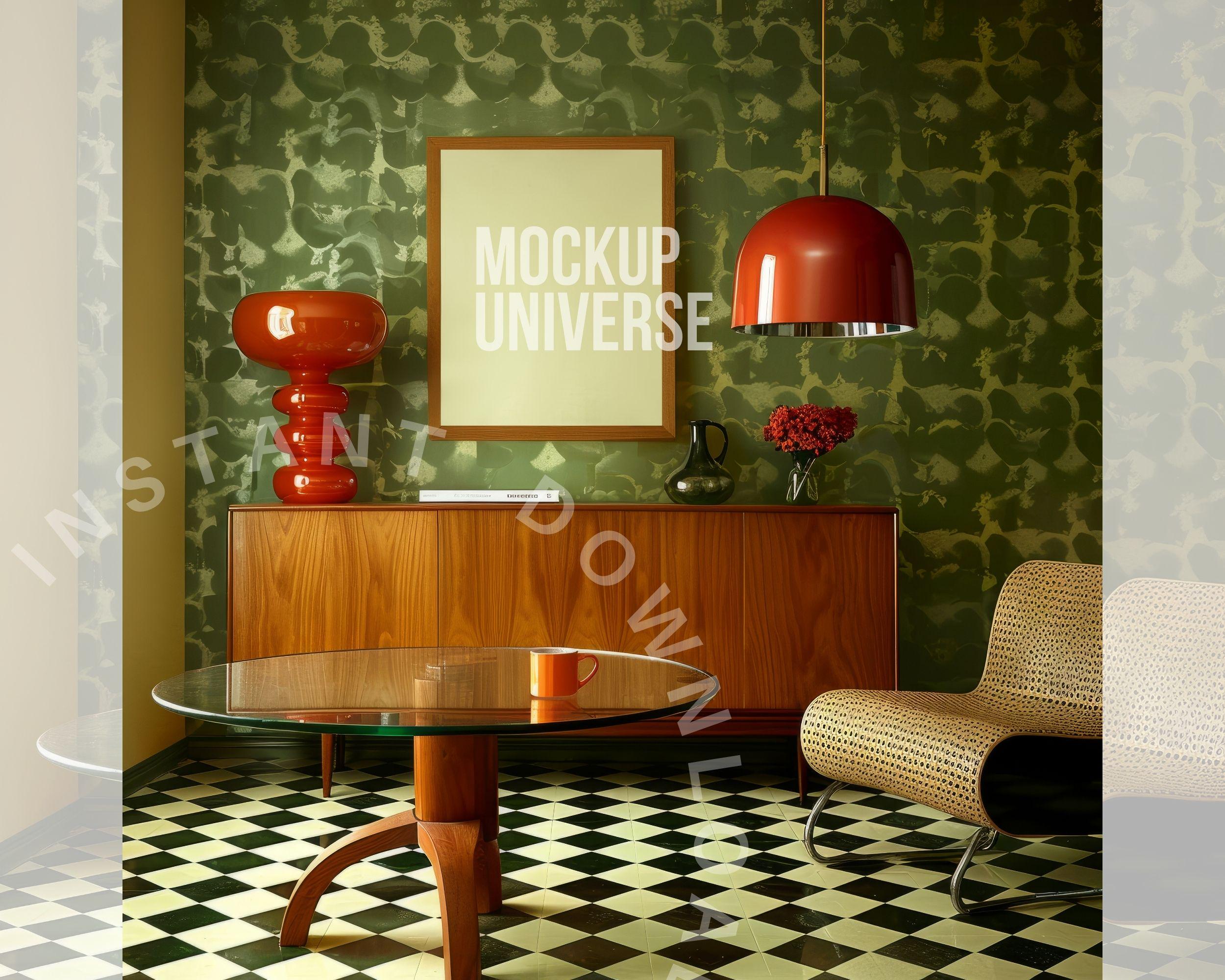Vintage Frame Mockup for Retro Art, Antique Poster Template, Retro ...