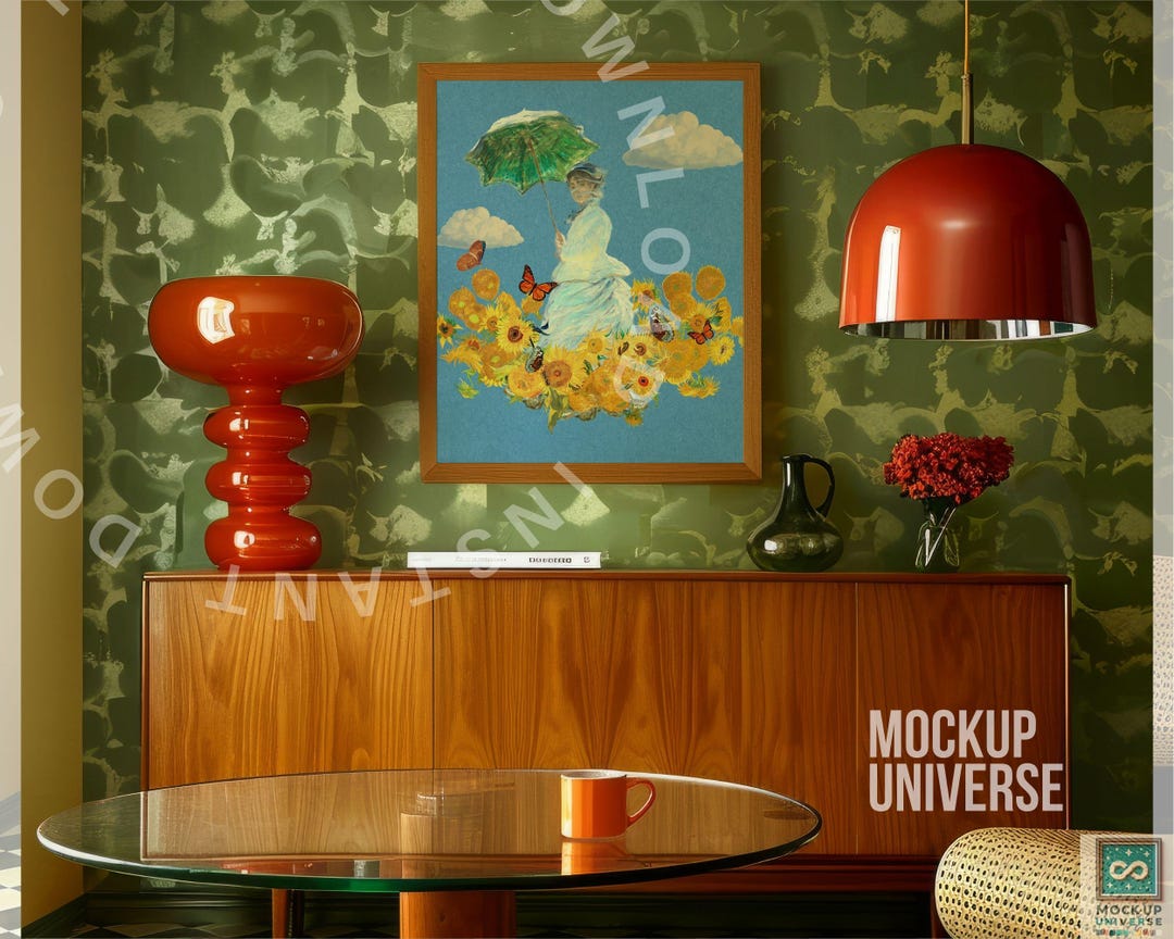 Vintage Frame Mockup for Retro Art, Antique Poster Template, Retro ...