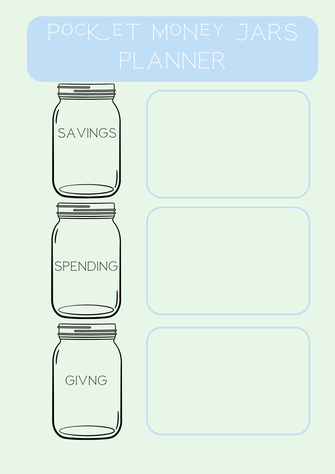 The Saving Seeds Pocket Money Jar Planner - Etsy