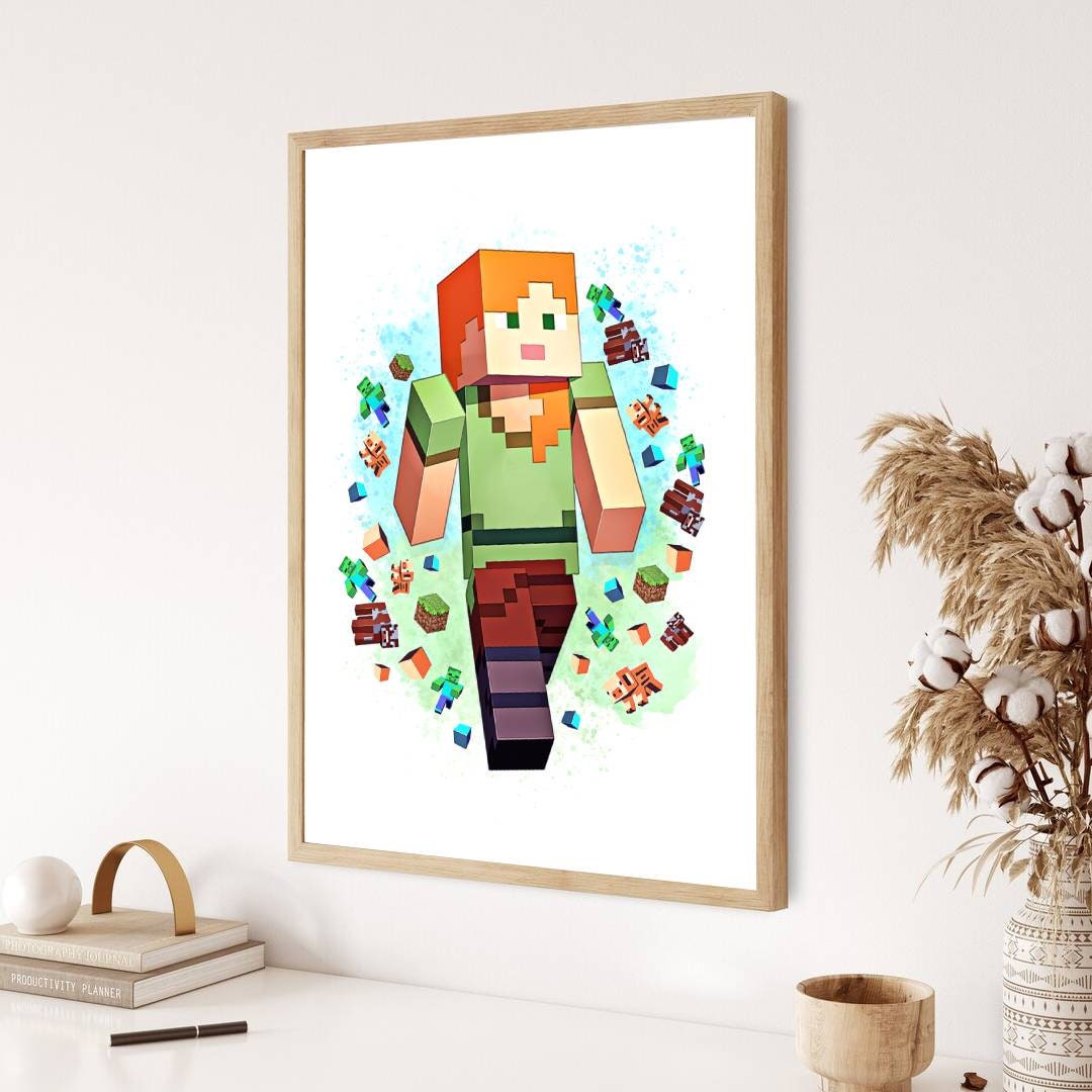 Minecraft Poster Set, Poster Print, Bedroom Decor, Minecraft Print ...