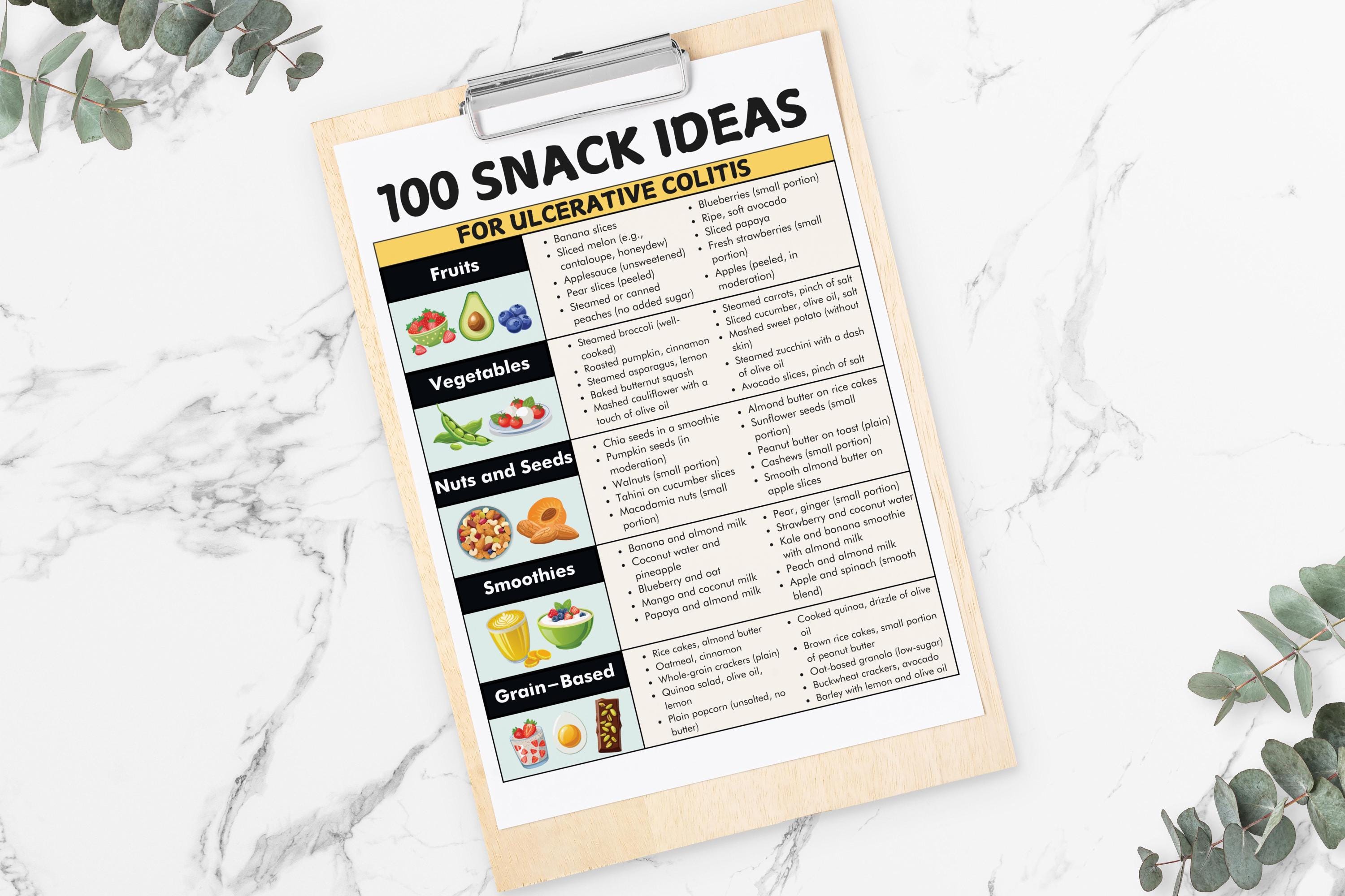 Ulcerative Colitis Diet - Snacks, Ulcerative Colitis Snacks, 100 Snacks ...