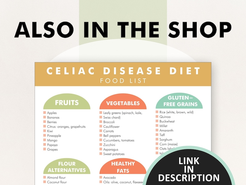 Celiac Disease Diet Plan PDF, Celiac Diet Meal Plan Helper, Celiac Food ...