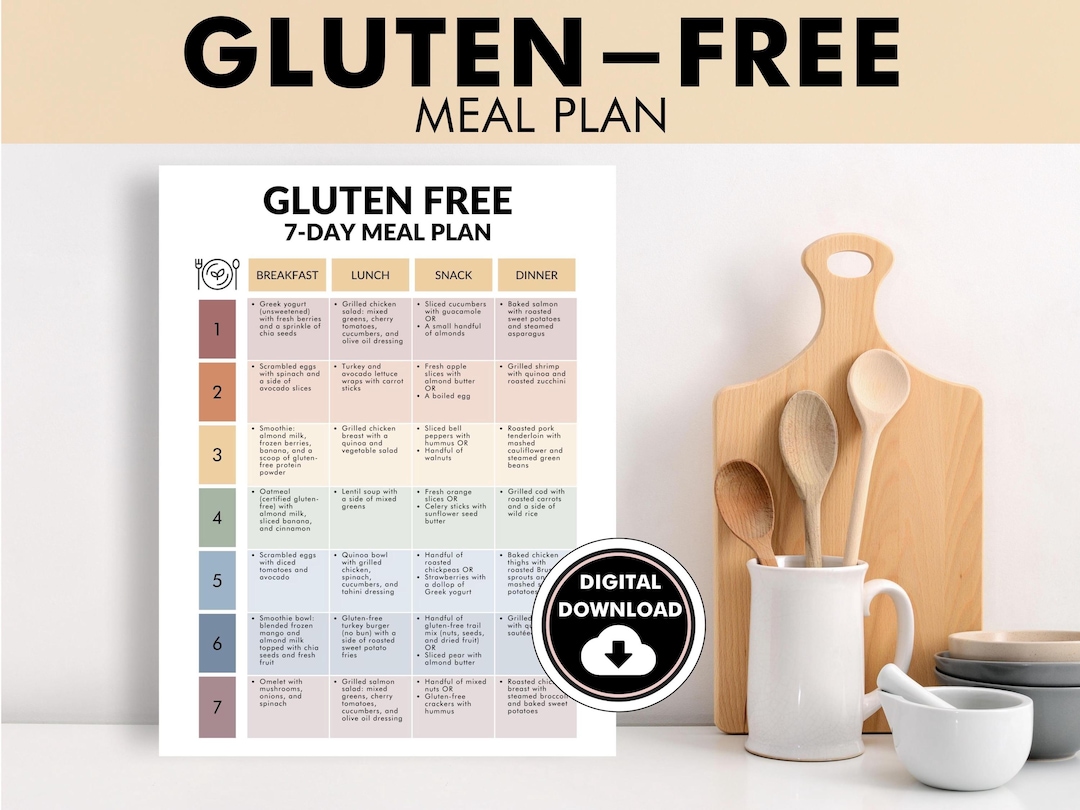 7-day Gluten-free Meal Plan, Meal Plan for a Gluten-free Diet, Gluten ...