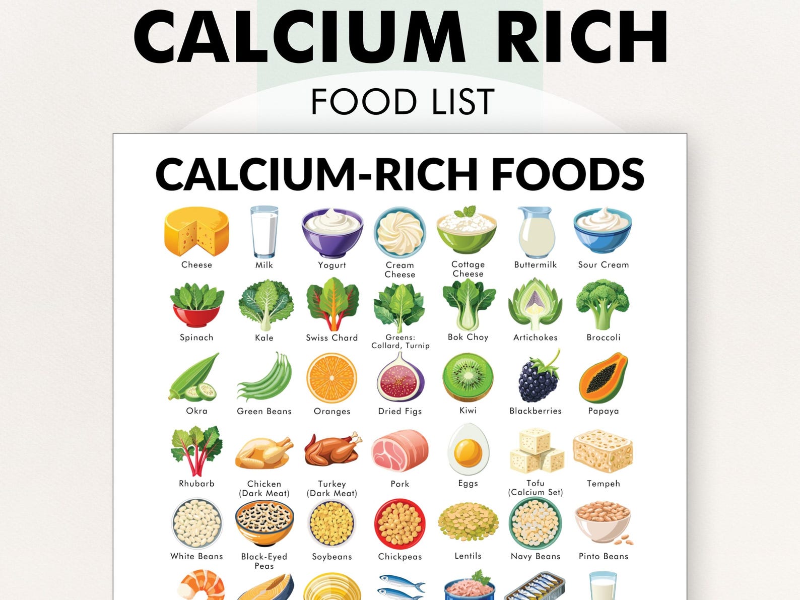 Calcium-rich Food List, List of Foods High in Calcium, Calcium Rich ...